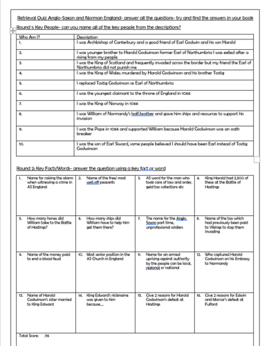 How did William Establish Control | Teaching Resources