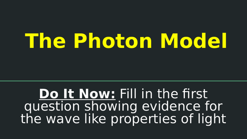13.1 Photon Model Workbook and Answers (1 lesson) | Teaching Resources