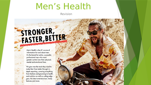 Men's Health revision guide for WJEC/Eduqas Media Studies | Teaching ...