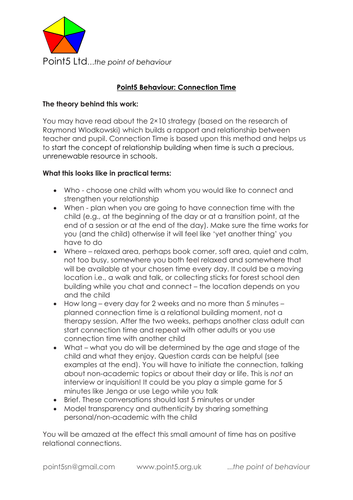 Point5 Behaviour: Connection Time (promoting positive relationships ...