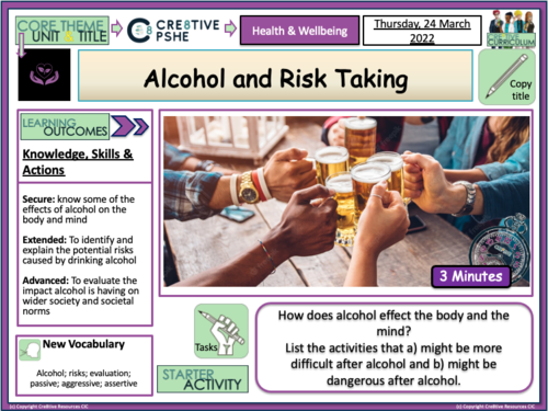 Alcohol and Risk Taking PSHE | Teaching Resources