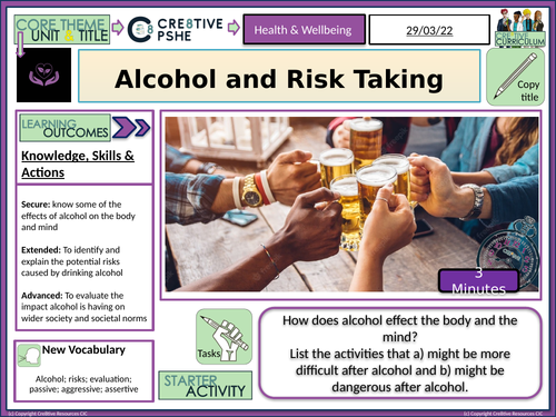 Alcohol and Risk Taking PSHE | Teaching Resources