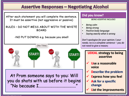 Alcohol Being assertive PSHE | Teaching Resources