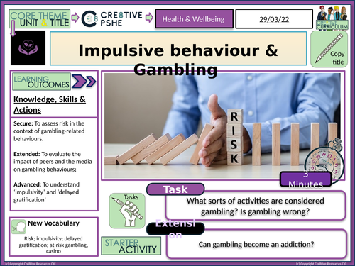 Gambling PSHE & Impulsive Behaviour | Teaching Resources