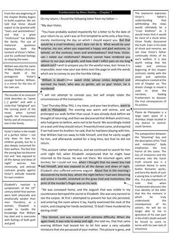 Frankenstein Chapter 7 Fully Annotated | Teaching Resources
