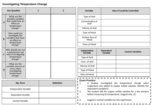 AQA GCSE Investigating Temperature Change Revision Session | Teaching ...