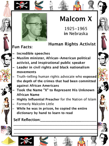 Malcom X PACKET & ACTIVITIES, Important Historical Figures Series ...