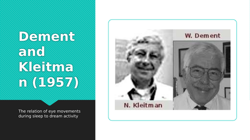 AS Psychology - Dement and Kleitman (1957) - Eye movements | Teaching ...