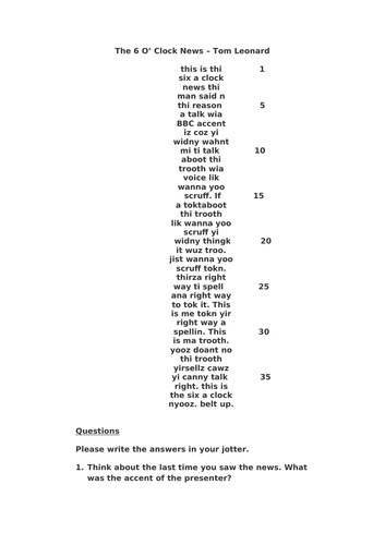 Scots Poetry Unit | Teaching Resources