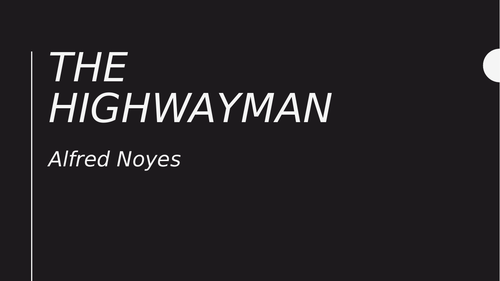 The Highwayman Alfred Noyes Poetry | Teaching Resources
