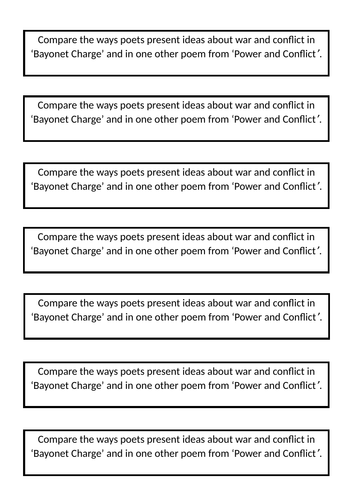 Comparing Bayonet Charge and Charge of the Light Brigade | Teaching ...
