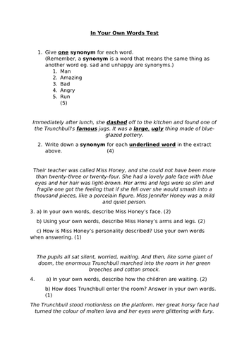 Roald Dahl RUAE/ Close Reading | Teaching Resources