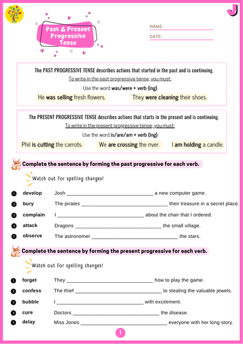 Past and Present Progressive Tense | Teaching Resources