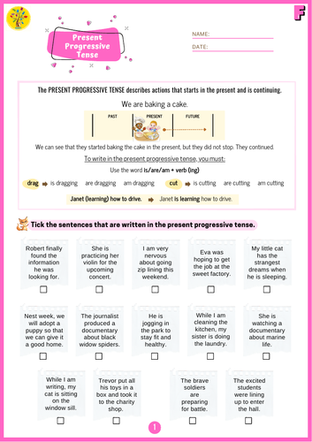 Past and Present Progressive Tense | Teaching Resources