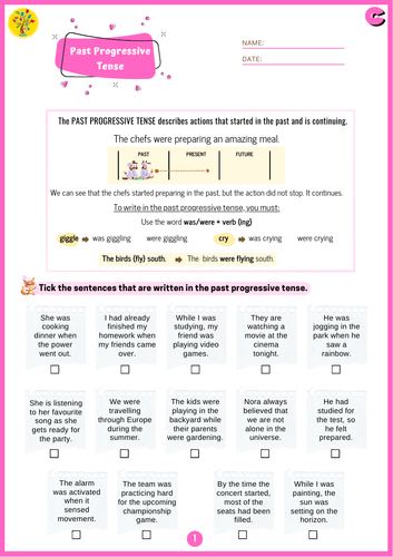 Past and Present Progressive Tense | Teaching Resources