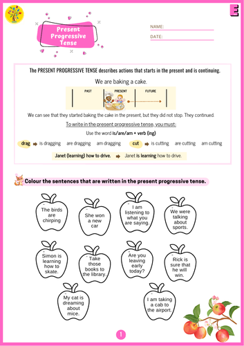 Past and Present Progressive Tense | Teaching Resources