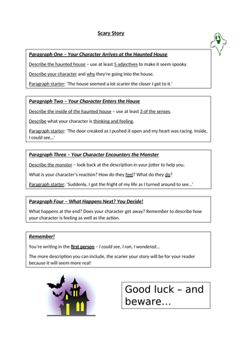 Scary Story Haunted House Writing | Teaching Resources