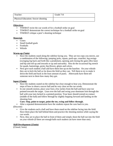 Football Lessons Plans (2 Lesson Plans that cover passing and shooting ...