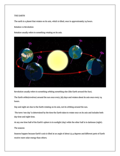 space physics notes | Teaching Resources