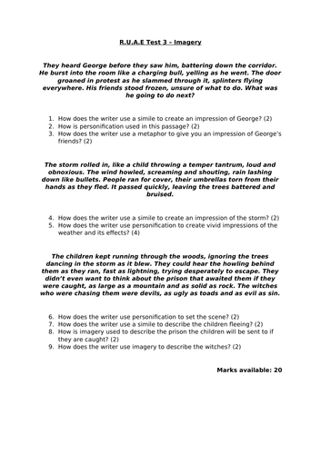 RUAE/ Close Reading Own Words Word Choice Imagery Sentence Structure ...