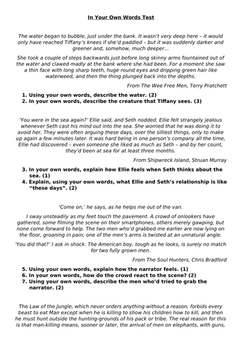 RUAE/ Close Reading Own Words Word Choice Imagery Sentence Structure ...