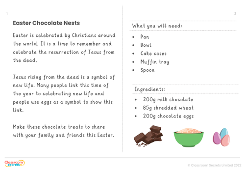Year 2 Reading Skills - Easter Chocolate Nests | Teaching Resources