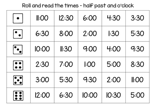 Roll and read digital and analogue times dice board games - Maths ...