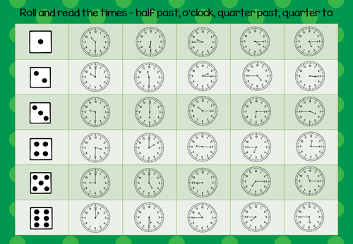 Roll and read digital and analogue times dice board games - Maths ...