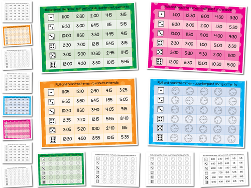 Roll and read digital and analogue times dice board games - Maths ...
