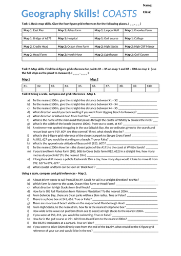 GCSE Geography Coasts Map Skills Lesson - Suitable for all exam boards ...