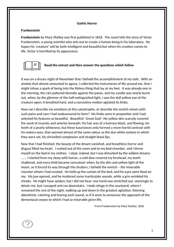 Year 9: Gothic Horror | Teaching Resources