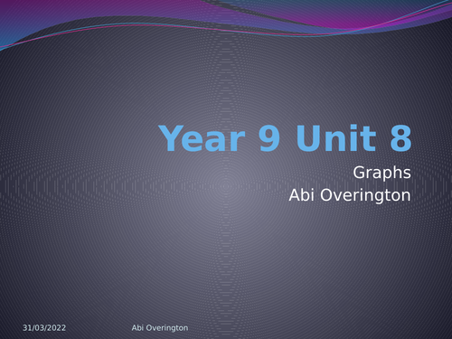 Year 9 Graphs | Teaching Resources