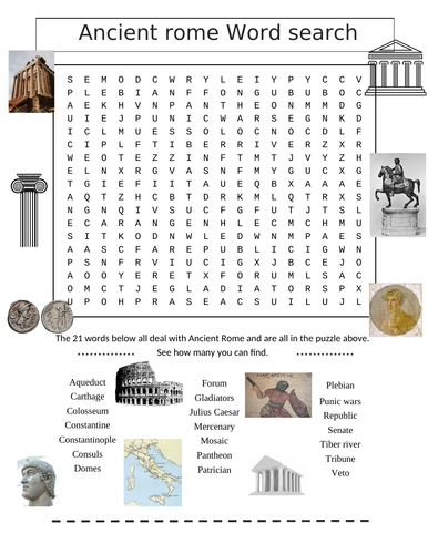 Ancient Rome Word Search Puzzle | Teaching Resources