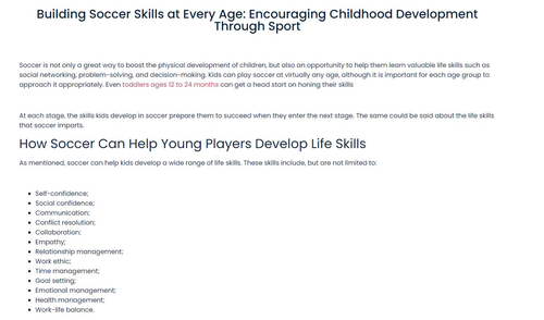 Building Soccer Skills at Every Age: Encouraging Childhood Development ...