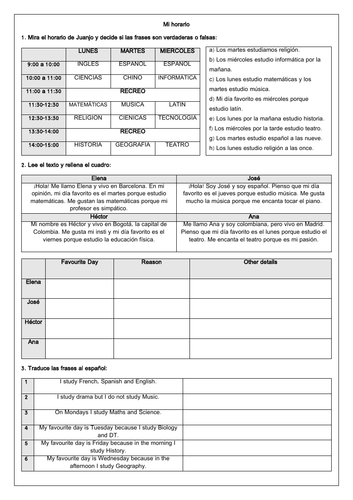 Viva 1 School - Mi insti (11 worksheets) Spanish KS3 | Teaching Resources