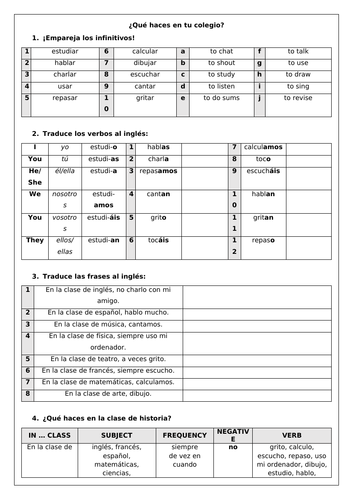 Viva 1 School - Mi insti (11 worksheets) Spanish KS3 | Teaching Resources