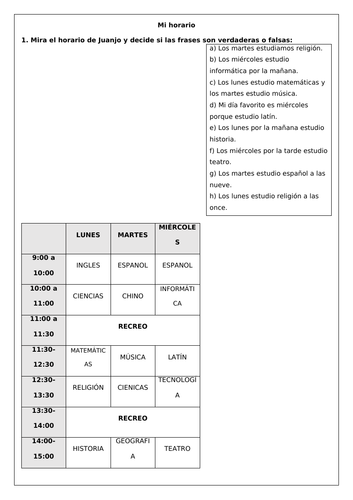 Viva 1 School - Mi insti (11 worksheets) Spanish KS3 | Teaching Resources