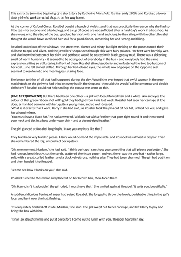 AQA 2017 Rosabel Walkthrough | Teaching Resources