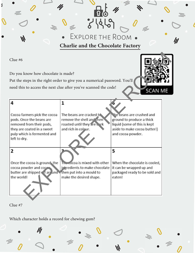 Charlie and the Chocolate Factory Escape Room | Teaching Resources
