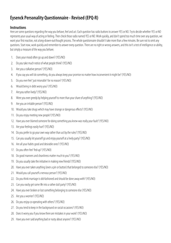 AQA A Level Psychology: Forensic Psychology: Eysenck's Personality ...