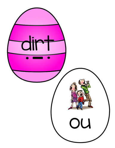 RWI set 2 phonics Easter egg hunt card game | Teaching Resources