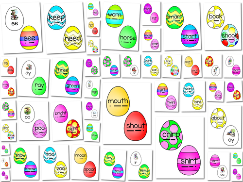 RWI set 2 phonics Easter egg hunt card game | Teaching Resources