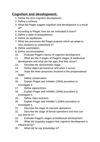 cognition and development | Teaching Resources
