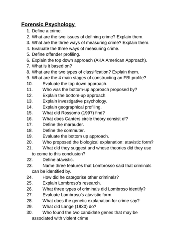 forensic psychology | Teaching Resources