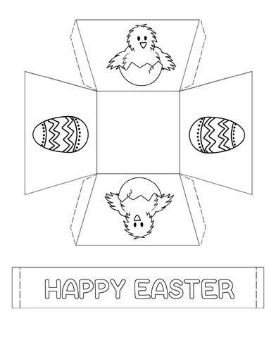 Easter basket template craft - 4 different designs: 3 decorated and 1 ...