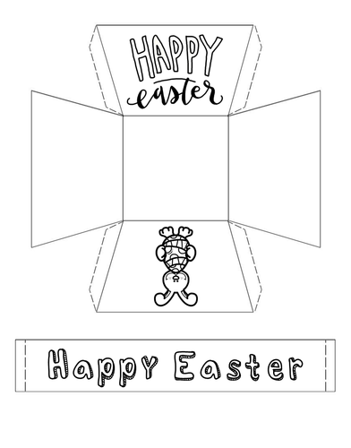 Easter basket template craft - 4 different designs: 3 decorated and 1 ...