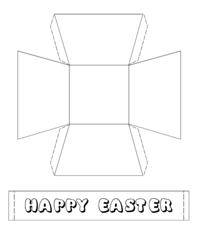 Easter basket template craft - 4 different designs: 3 decorated and 1 ...