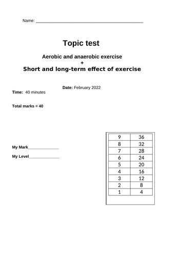 GCSE PE Aerobic and Anaerobic respiration | Teaching Resources
