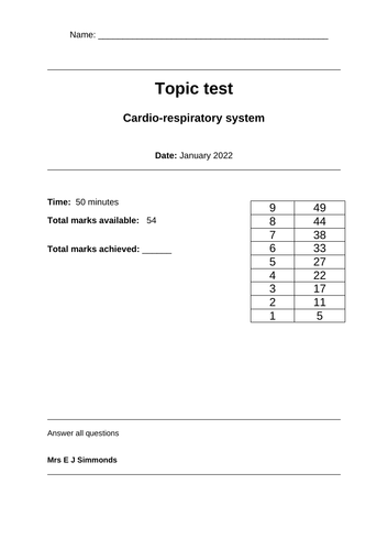 GCSE PE Cardio-Respiratory system | Teaching Resources