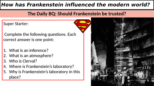 FRANKENSTEIN KS3 WHOLE SCHEME | Teaching Resources